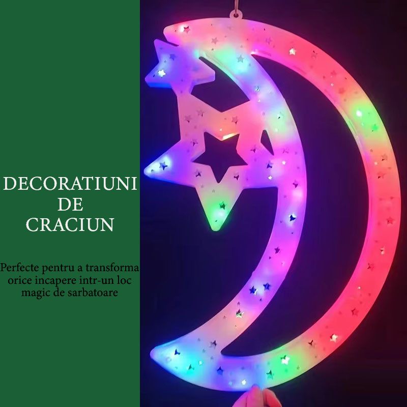 Decoratiune de Craciun cu luminite LED RGB NEXTLY, orificiu pentru ...