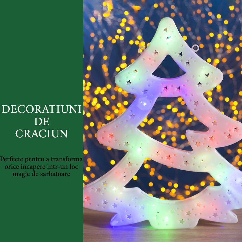 Decoratiune de Craciun cu luminite LED RGB NEXTLY, orificiu pentru ...