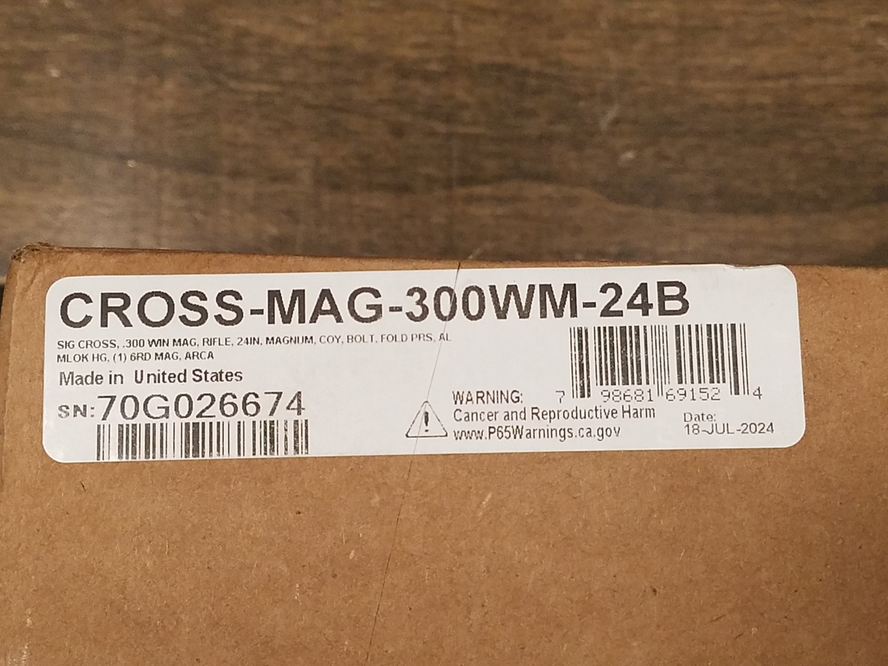 Sig Cross 300Win Sig Sauer Cross Magnum 300 Win FDE - Bolt Action ...