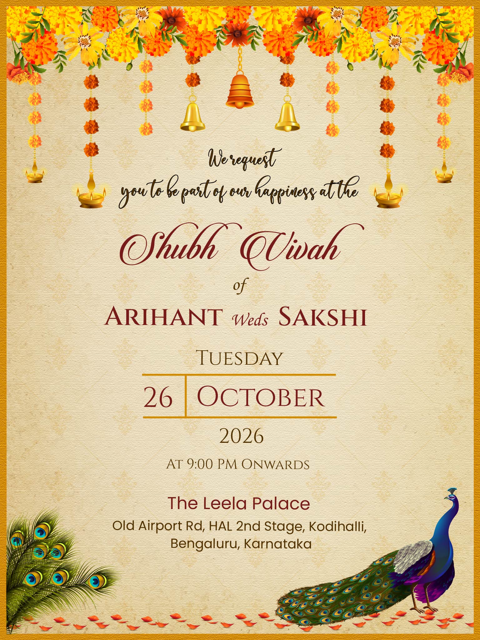 Hindu Wedding Invitations Sample