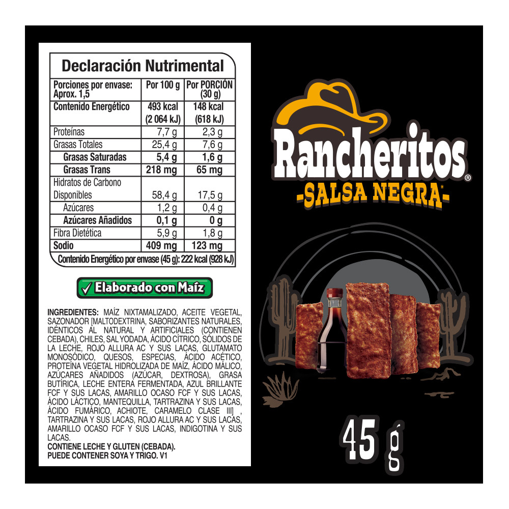 Botana Rancheritos salsa negra 45 g || Bodega Aurrera Despensa a tu Casa
