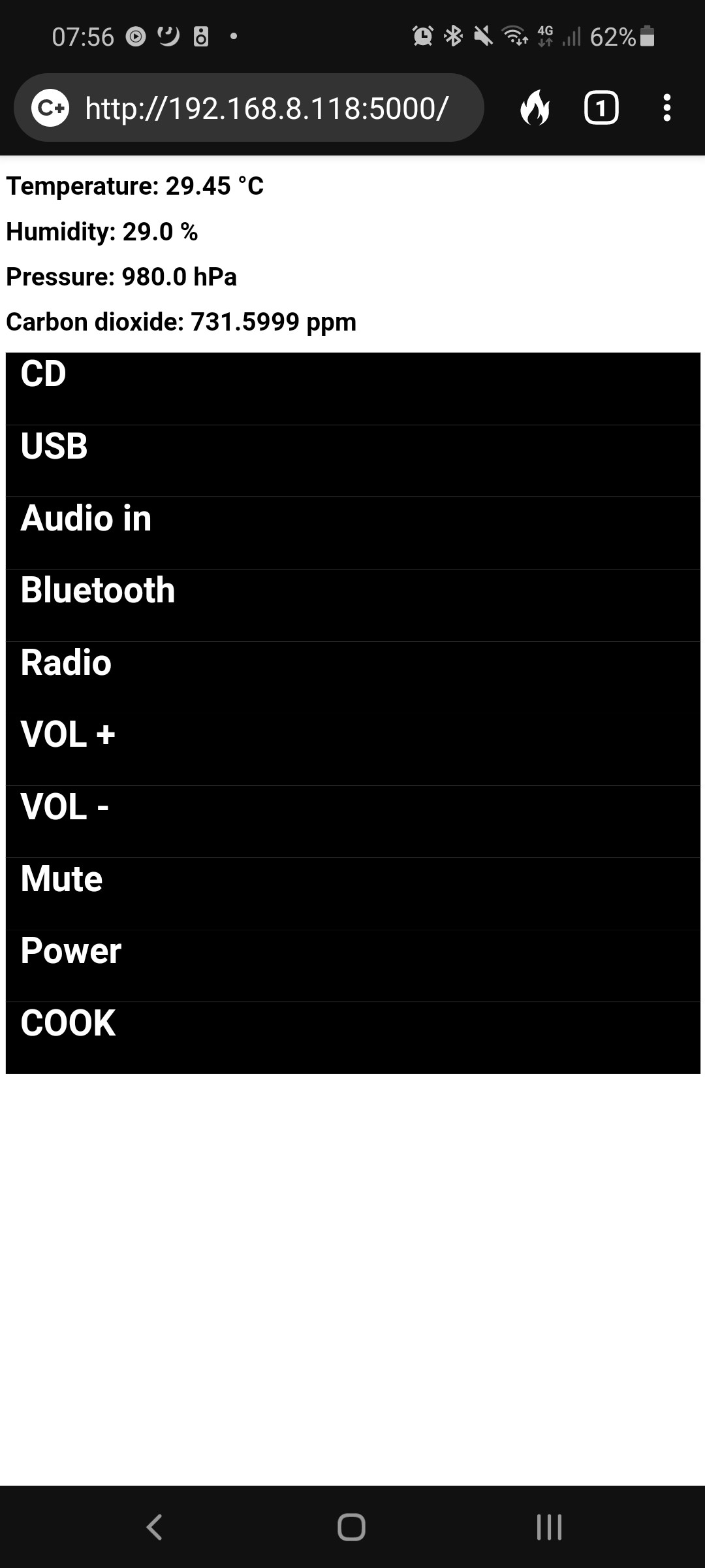 My Pi Zero Opens A Small Website On My Network Using Flask And Controls My Speakers Using Lirc