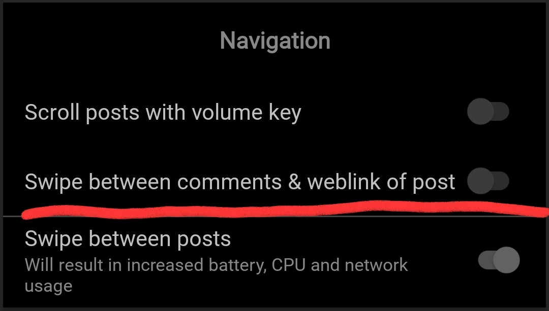 Add A Setting To Disable Swiping Between Cards In A Thread Rjoeyforreddit