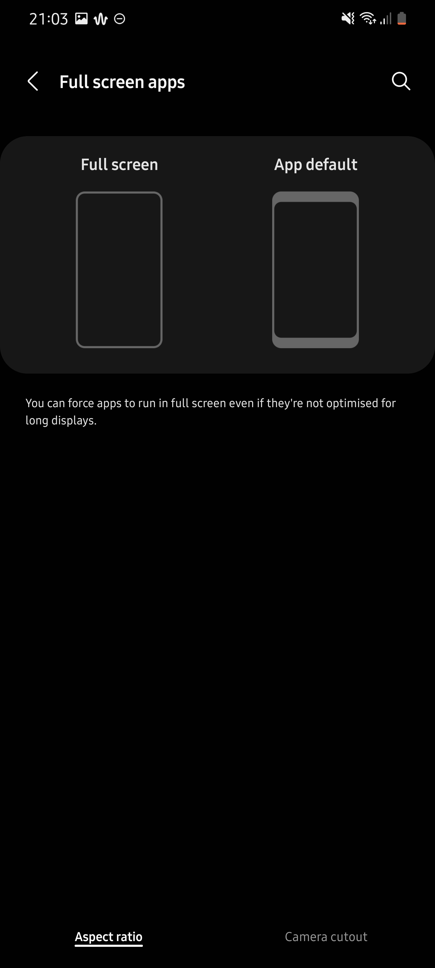 Can't set any apps to full screen : r/S21Ultra