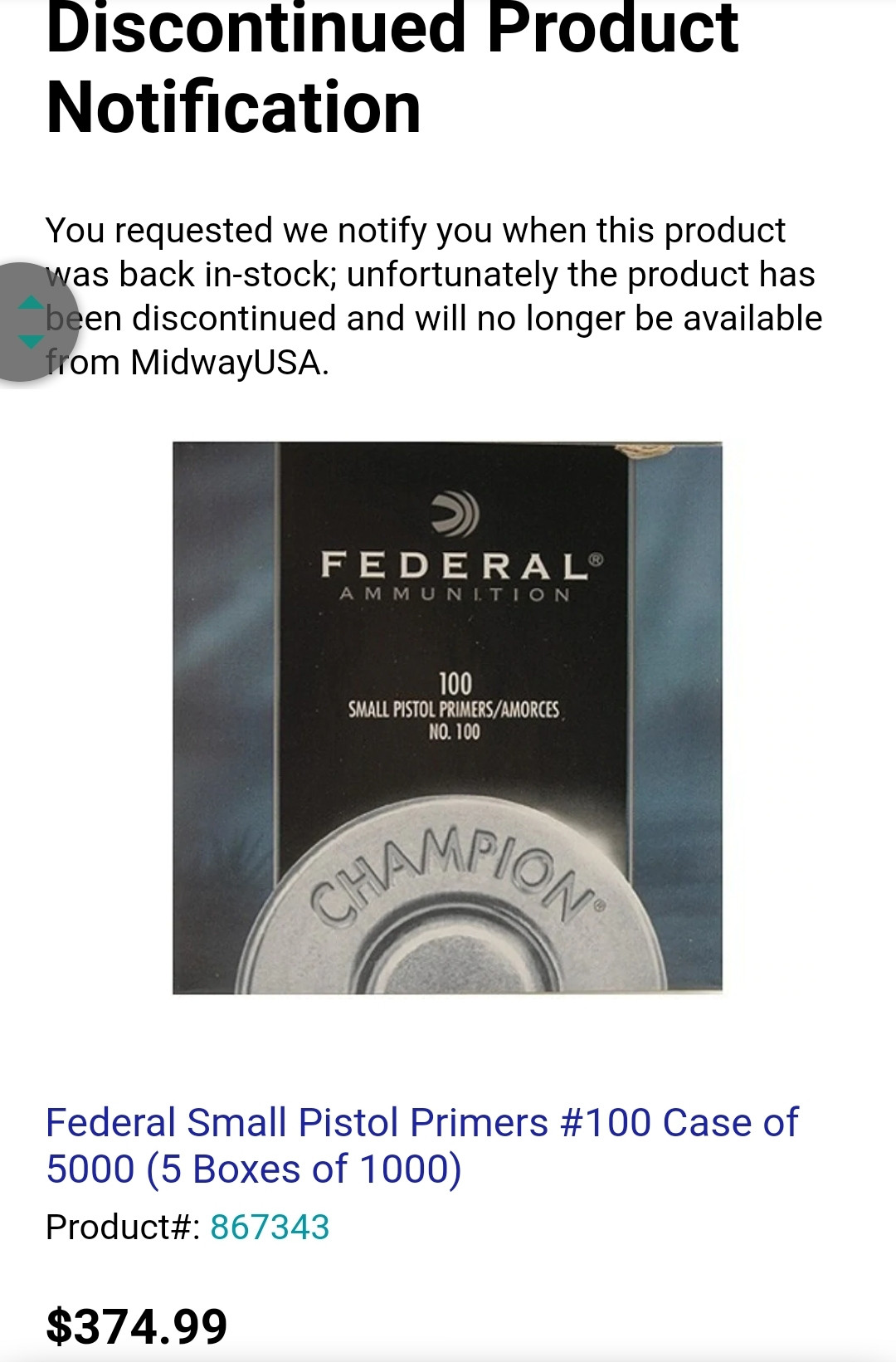 Midway is Discontinuing 5,000 primer bricks : reloading