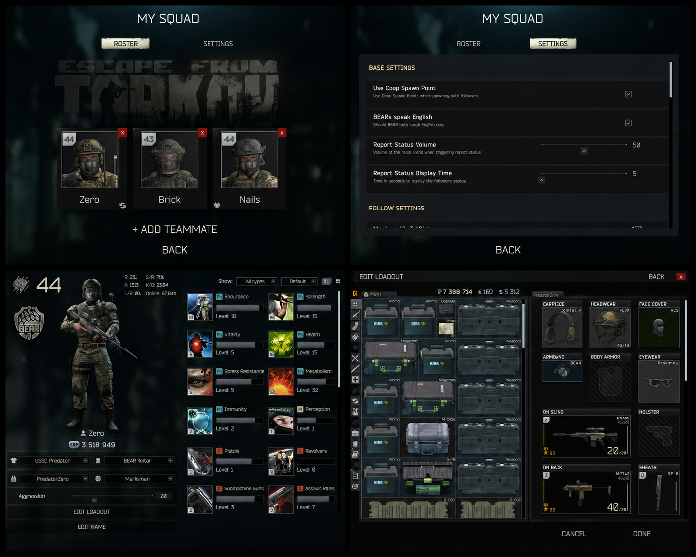 My Squad screen