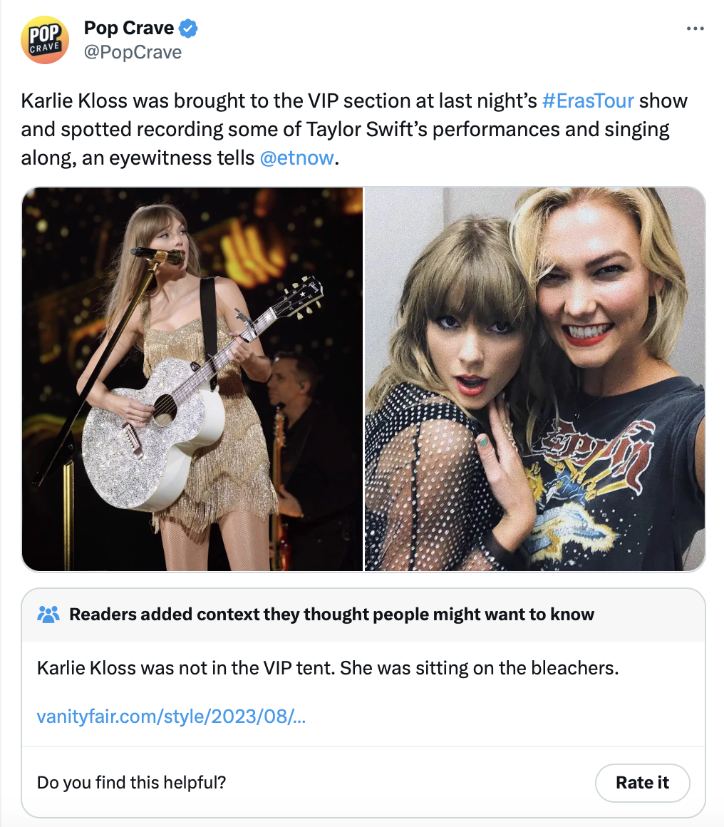 Swifties Come For ET and Pop Crave: Karlie Kloss Was Never Invited to ...