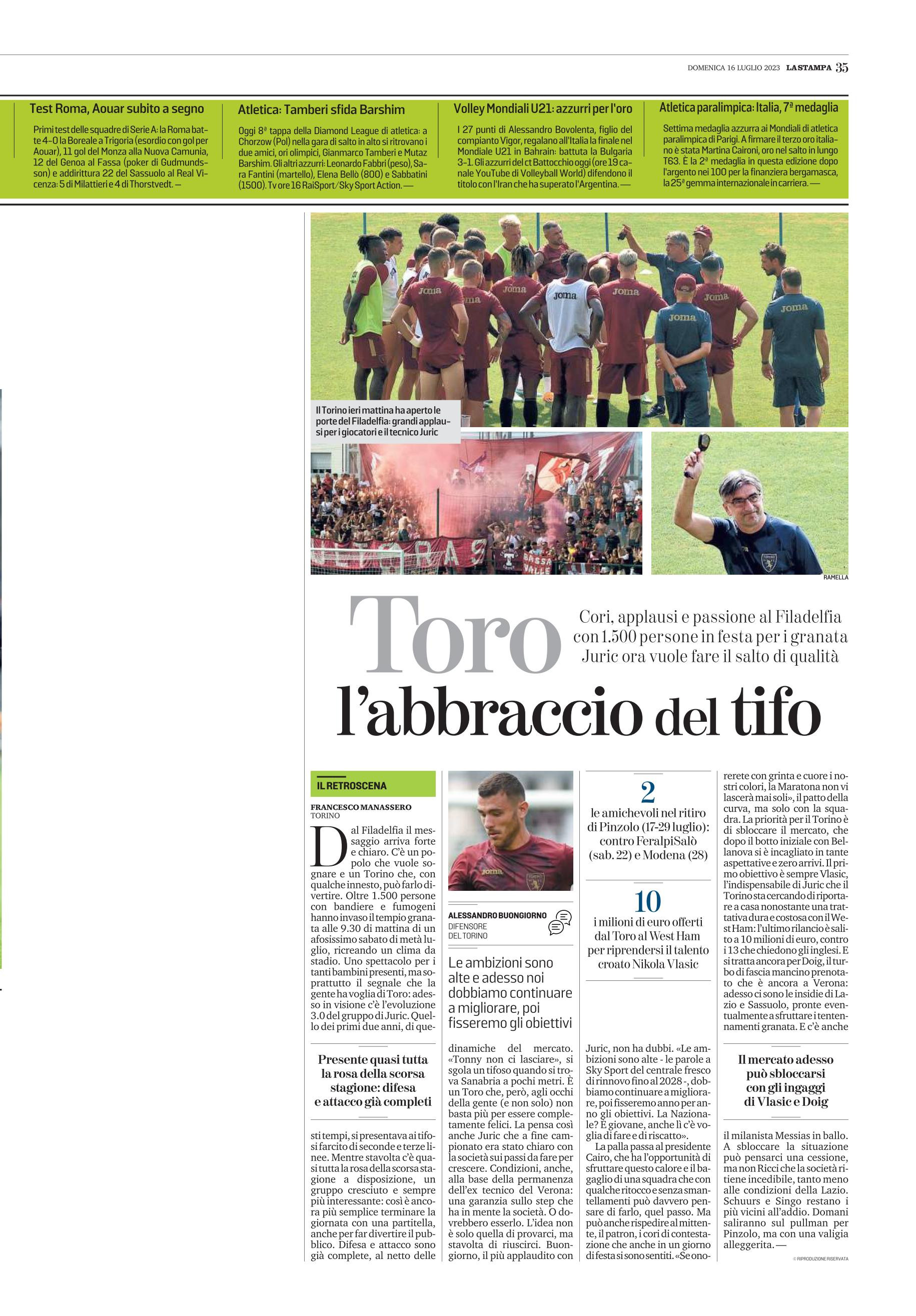 16/07/2023 - Sempre Forza Toro!