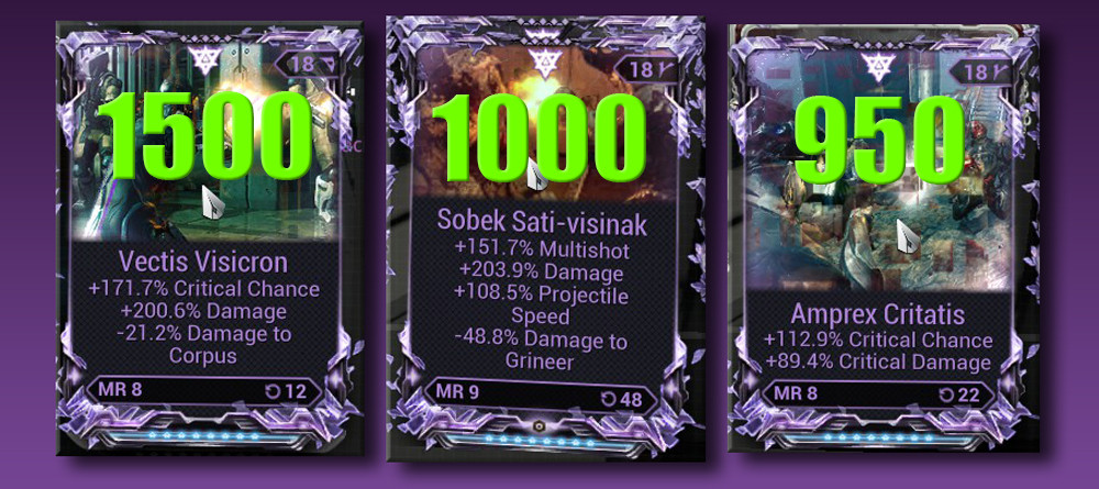 WTS RIVEN VECTIS - SOBEK - AMPREX - Trading Post - Warframe Forums