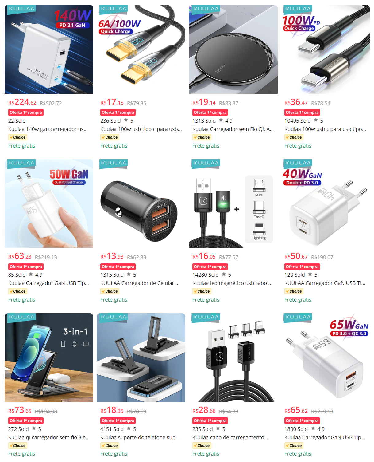 [Ali] Contas novas - Carregador Kuulaa 20W (R$5)