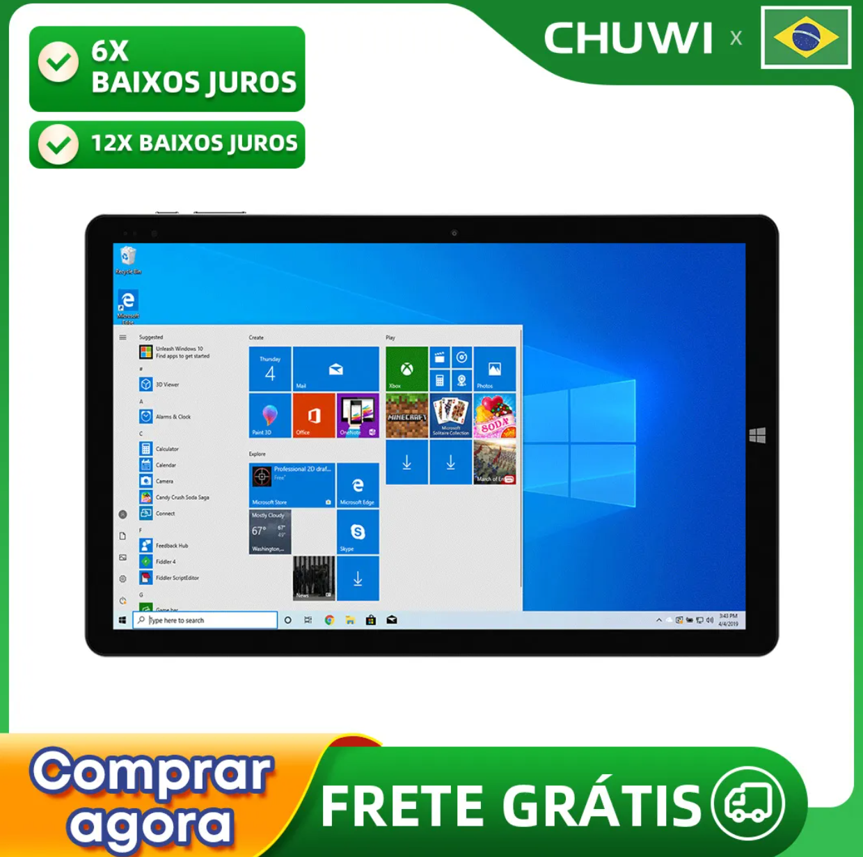 [ali] Tablet 10.1" Chuwi Hi10 X celeron n4120 6gb ram 128gb Windows 10 ...