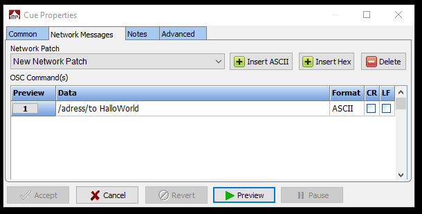 Send OSC via Network