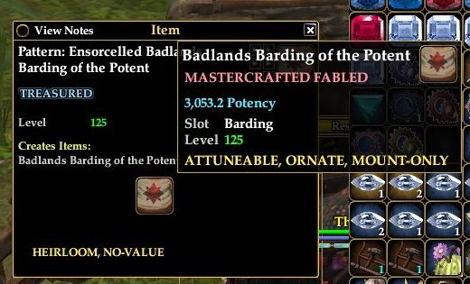 Ensorcle Badlands barding of the potent | EverQuest 2 Forums