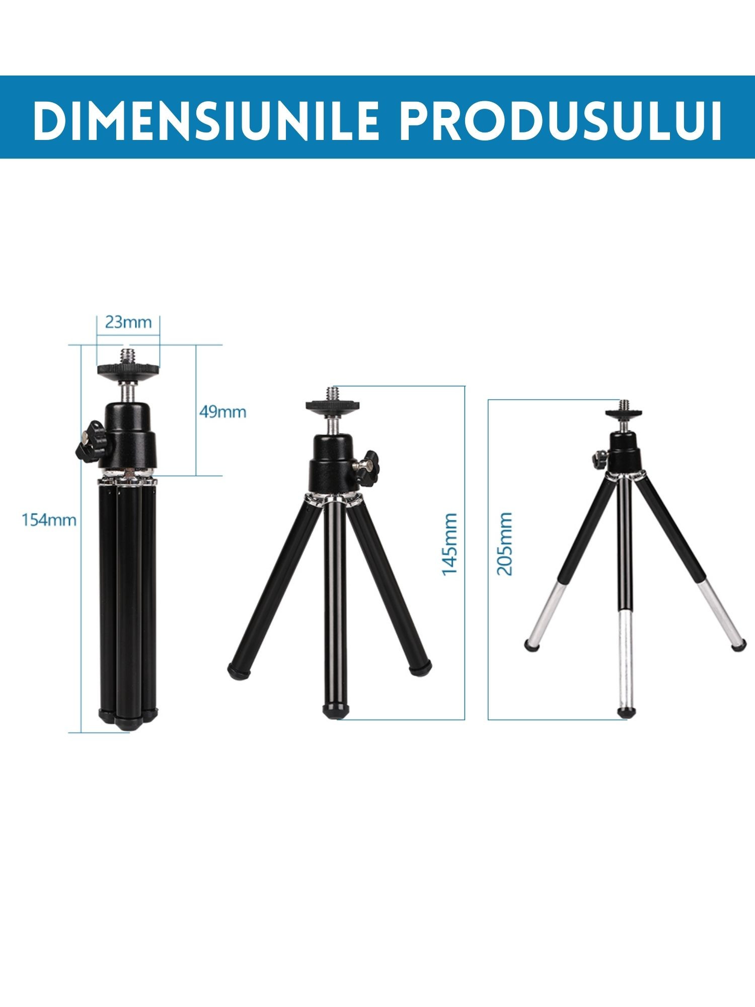 Trepied cu telecomanda universala Bluetooth, Selfie Stick, Suport ...