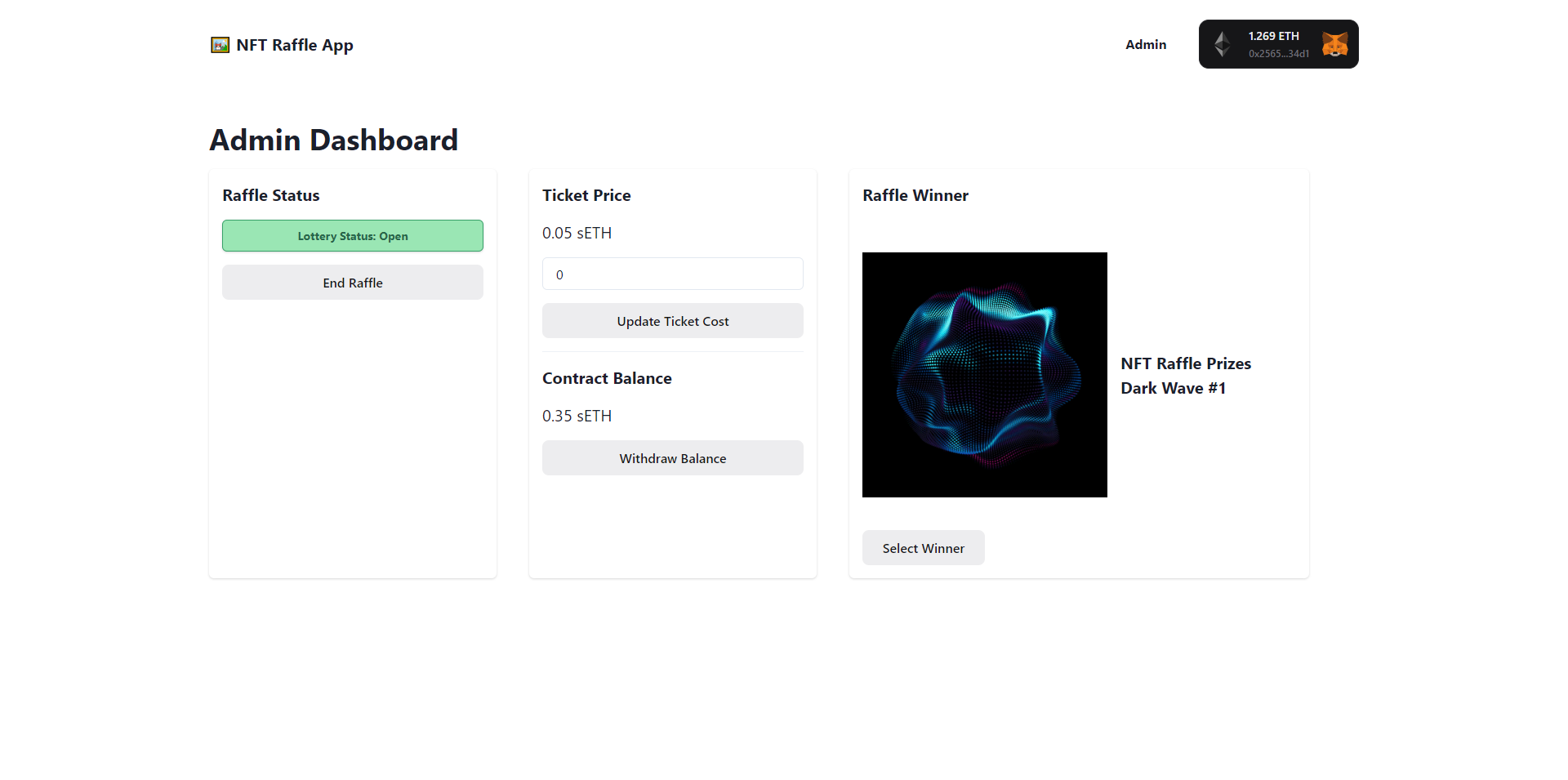GitHub - vvarl0cks/TW-NFTRaffle-App: Simple NFT raffle application where the owner of the ...