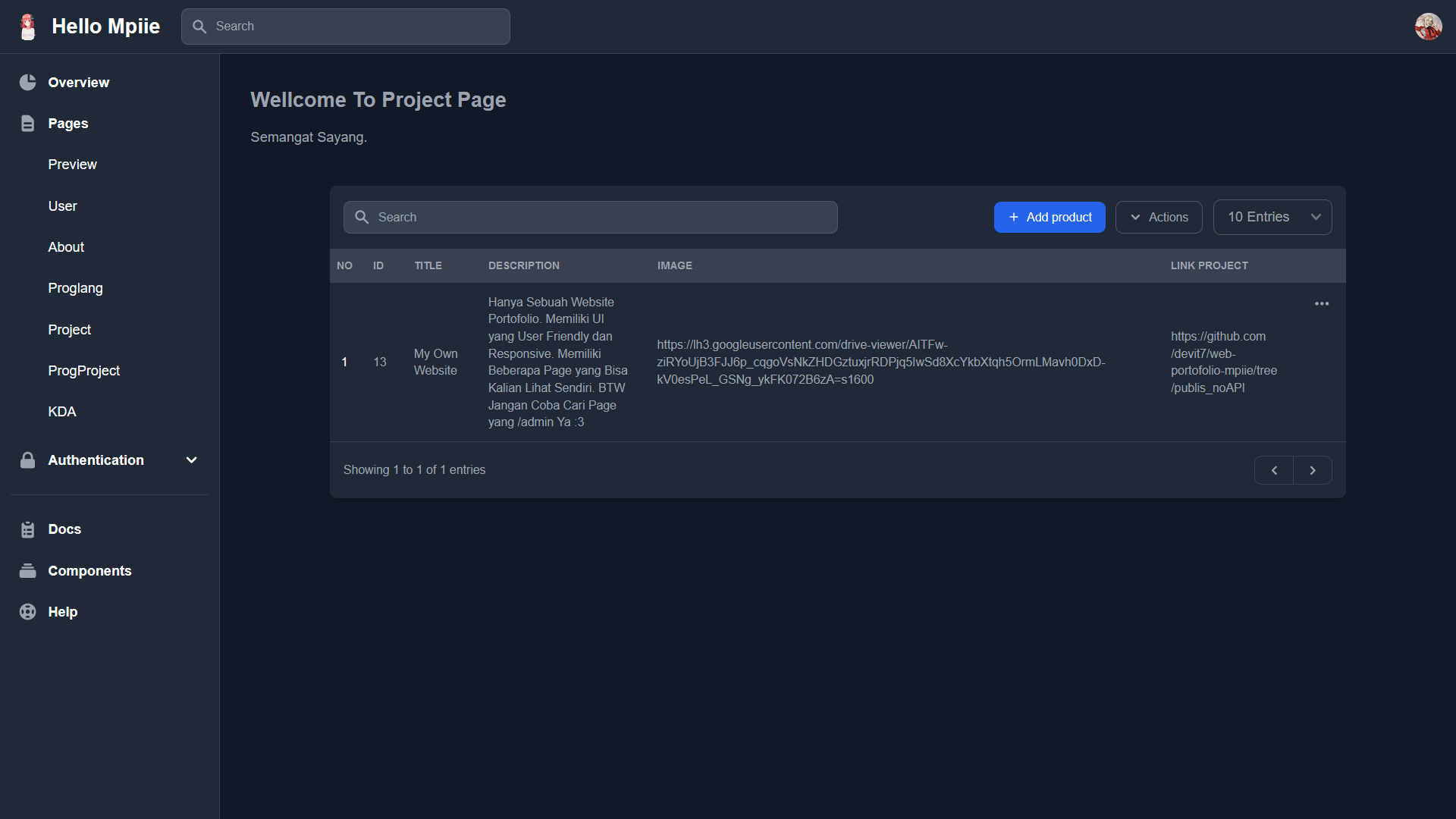 GitHub - devit7/web-portofolio-admin-panel