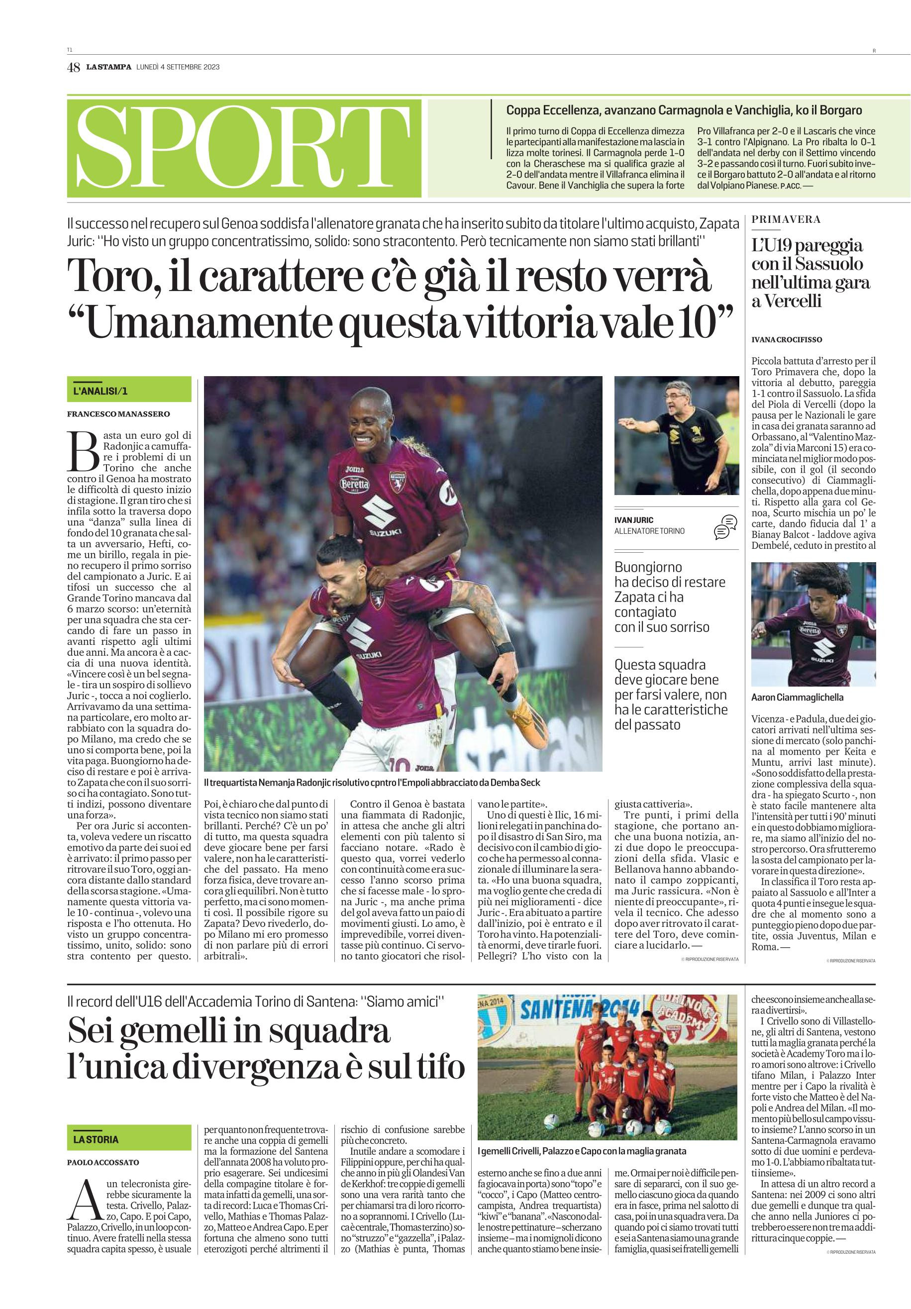 04/09/2023 - Sempre Forza Toro!