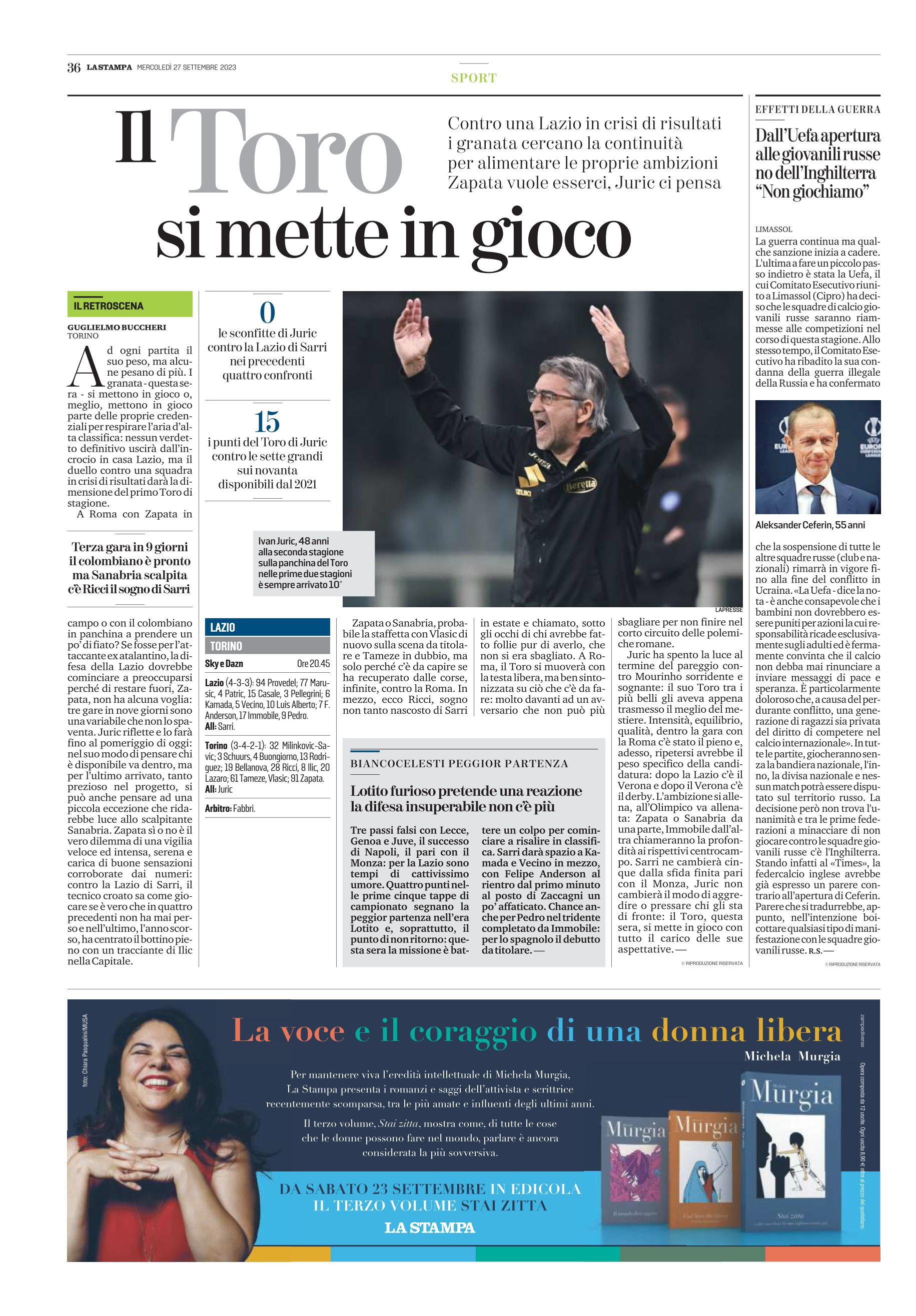 27/09/2023 - Sempre Forza Toro!