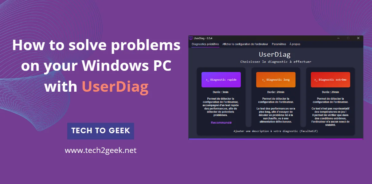 How to solve problems on your Windows PC with UserDiag