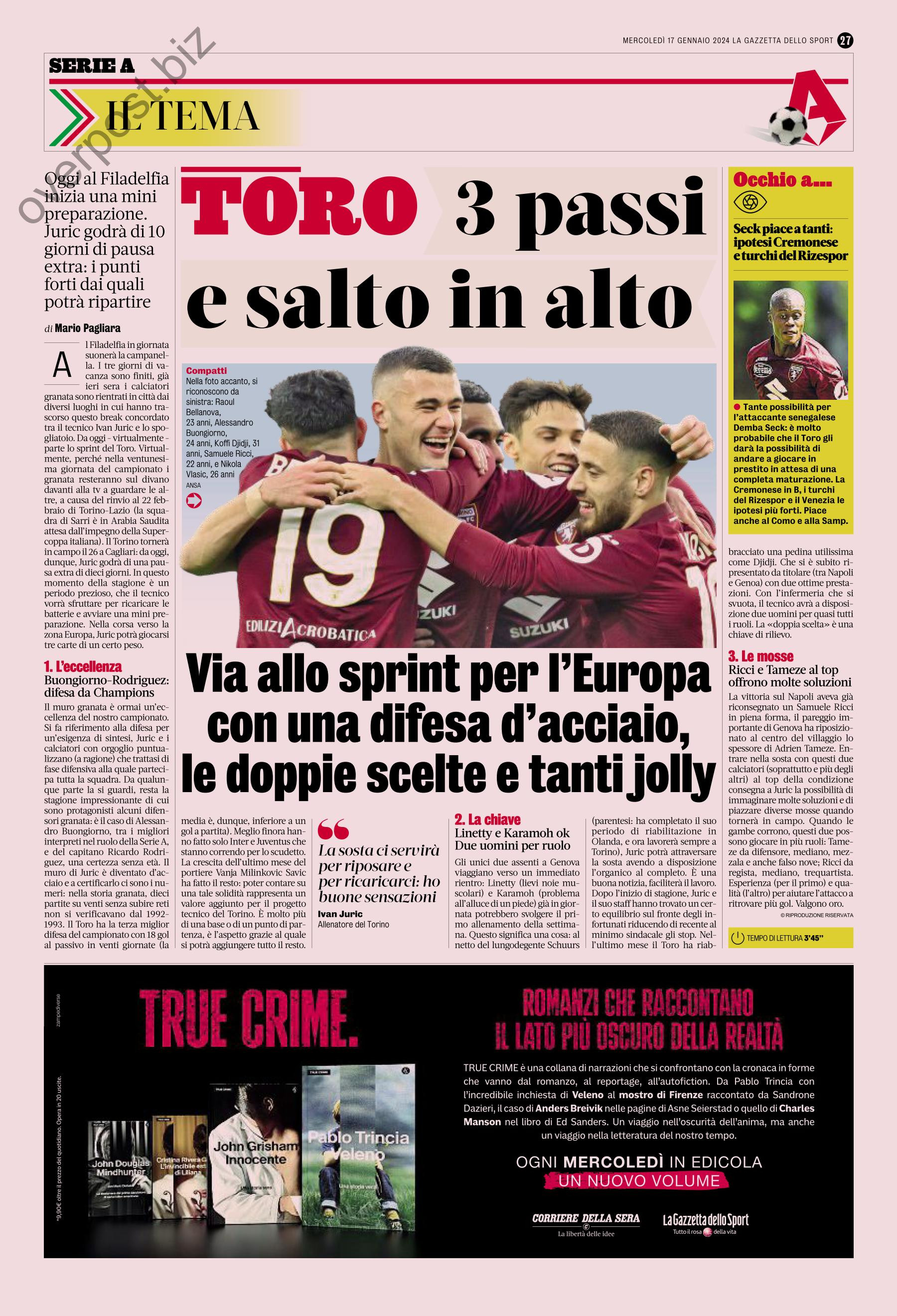 17/01/2024 - Sempre Forza Toro!