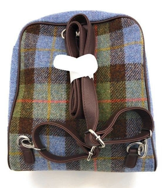 Harris Tweed MacLeod Tartan Mini Backpack - 100 Wool - Gift for Men ...