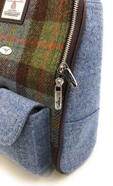 Harris Tweed Grey/Black Tartan Mini Backpack - 100 Wool - Gift for Men ...