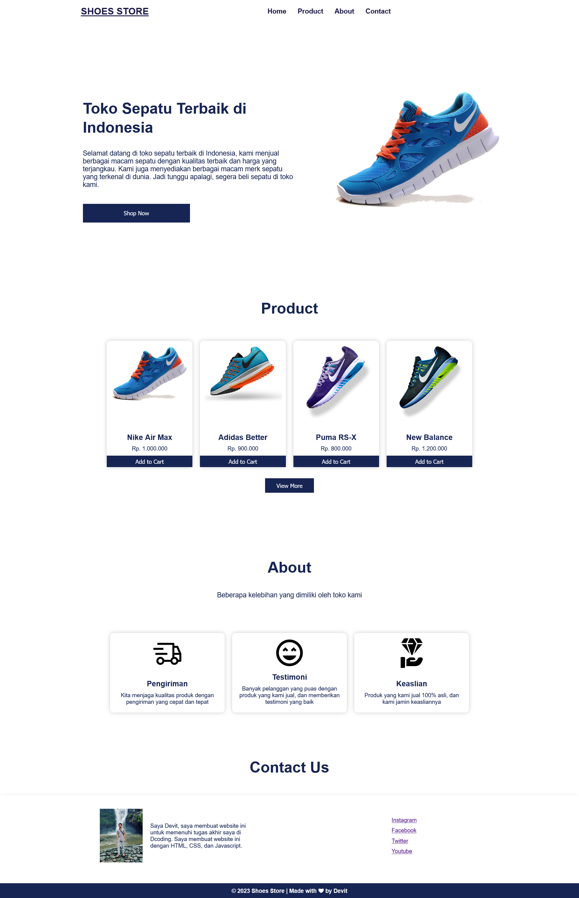GitHub - devit7/Dico-BDPW: Landing Page Shoes Store Responsif