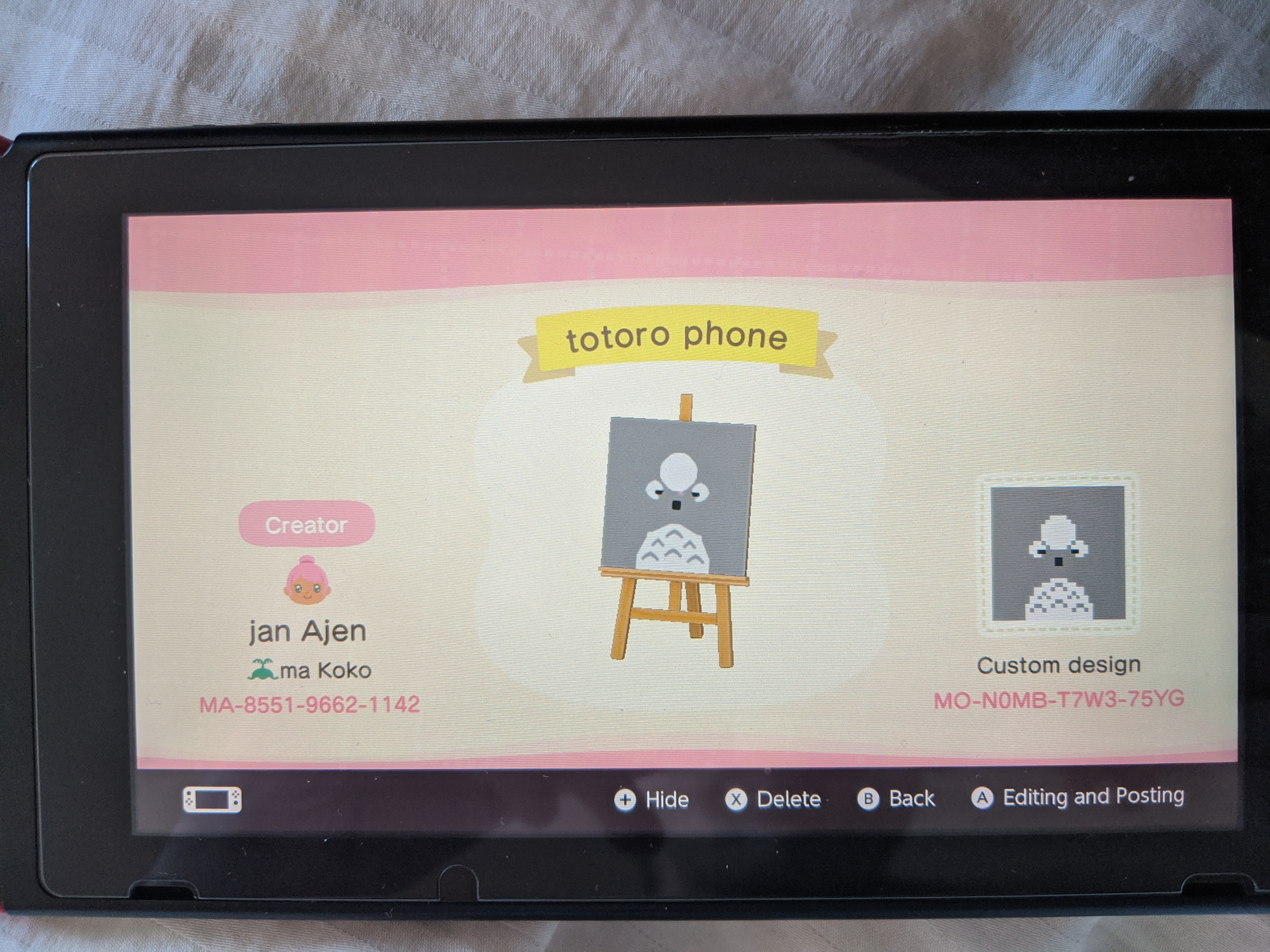 Totoro phone case (code in comments) : r/ACQR