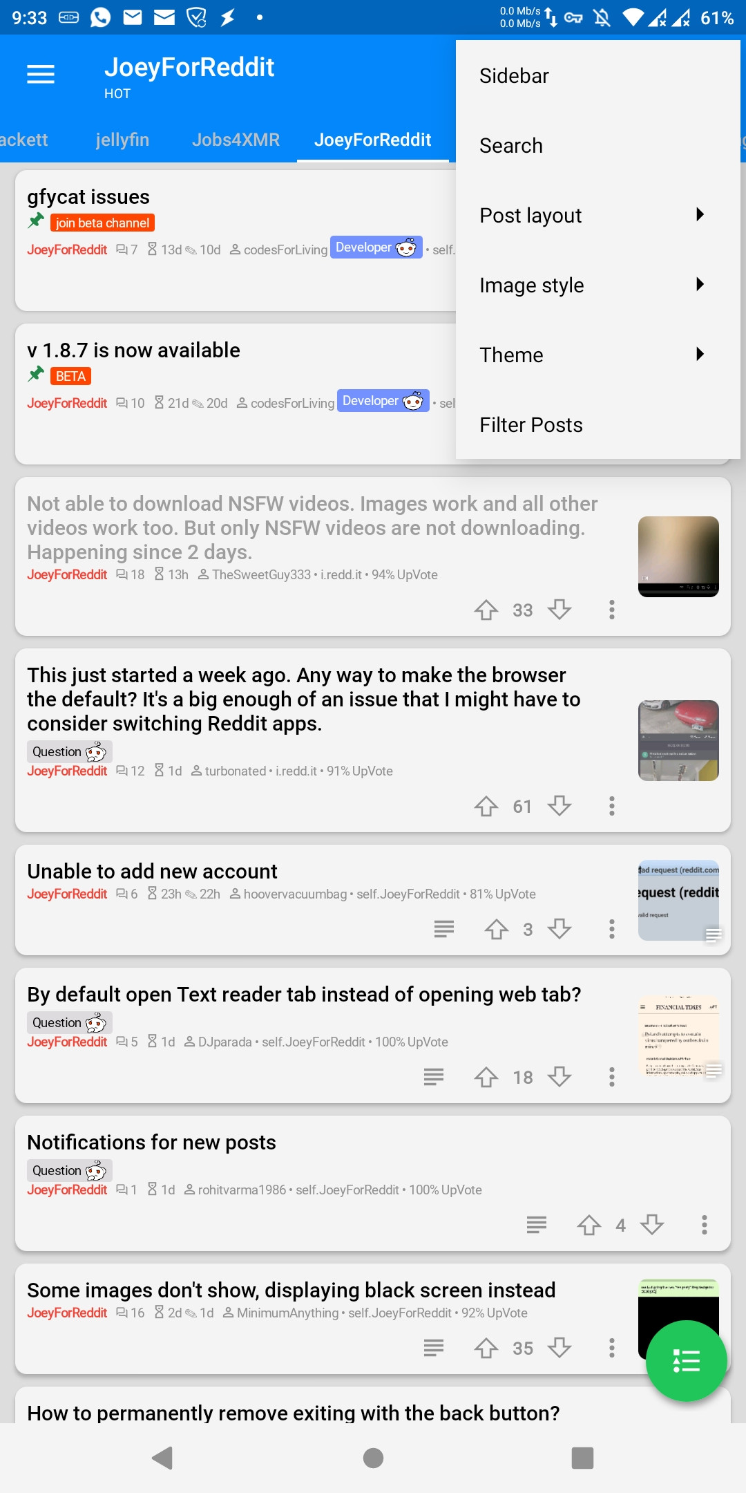 How to get this advanced menu on all subreddits? : r/JoeyForReddit