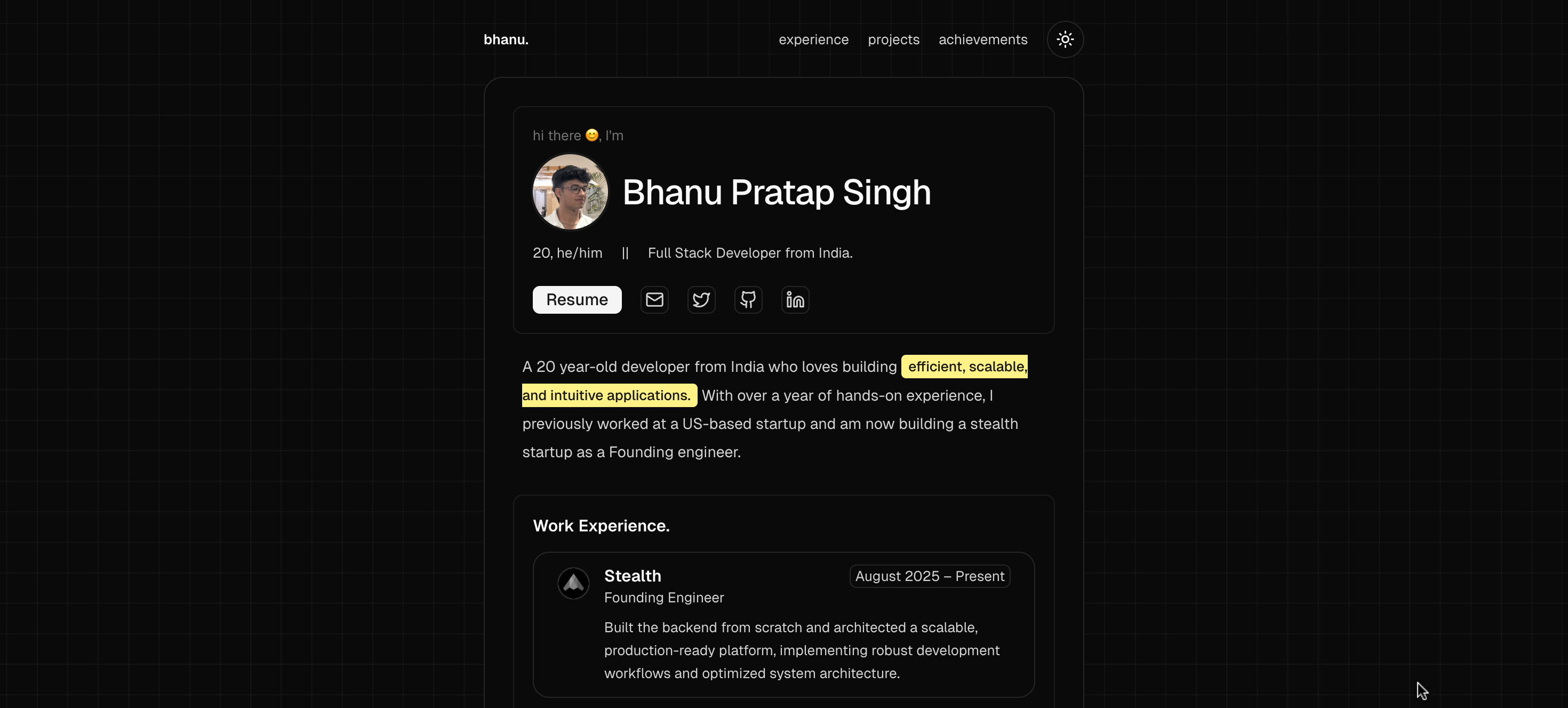 Bhanu Pratap Singh - Full Stack Developer | Portfolio