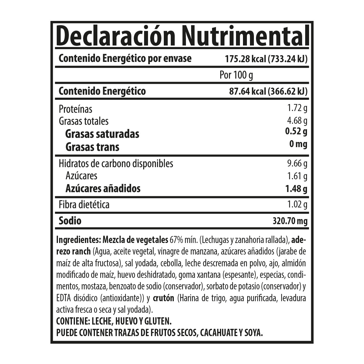 Ensalada ranch Vegetalistos 200 g || Bodega Aurrera Despensa a tu Casa