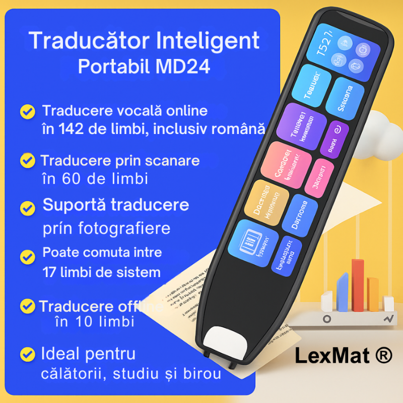 Translator inteligent tip stilou cu scanare si citire LexMat ®, suport ...