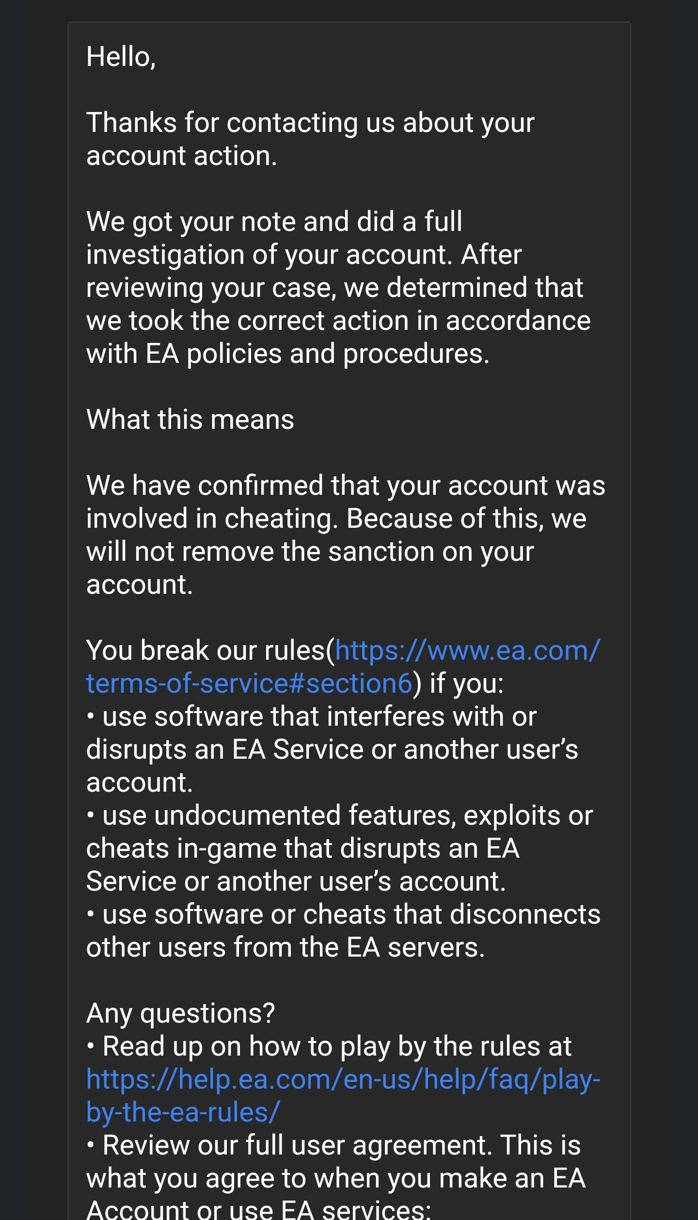 False positive ban applications : r/apexlegends