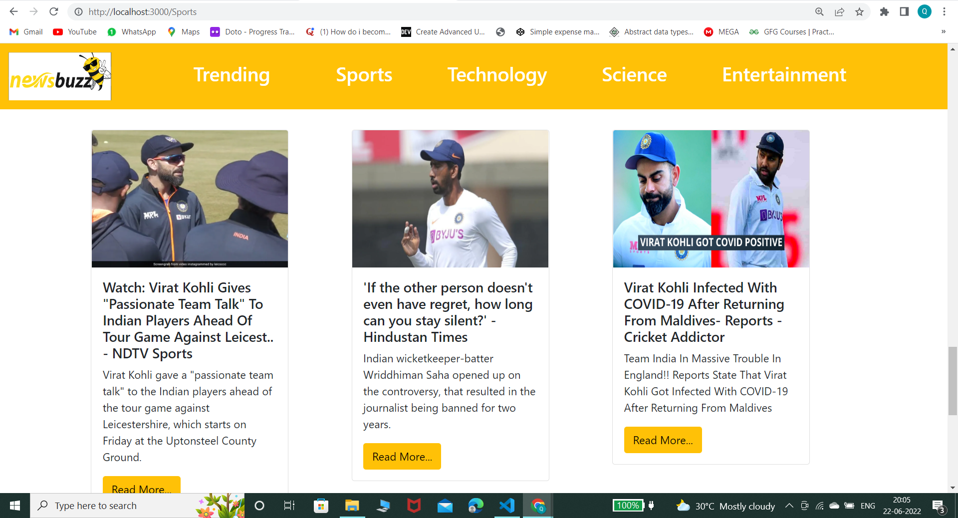 GitHub - Qasid99/NewsBuzz: A React + Node powered news app using ...