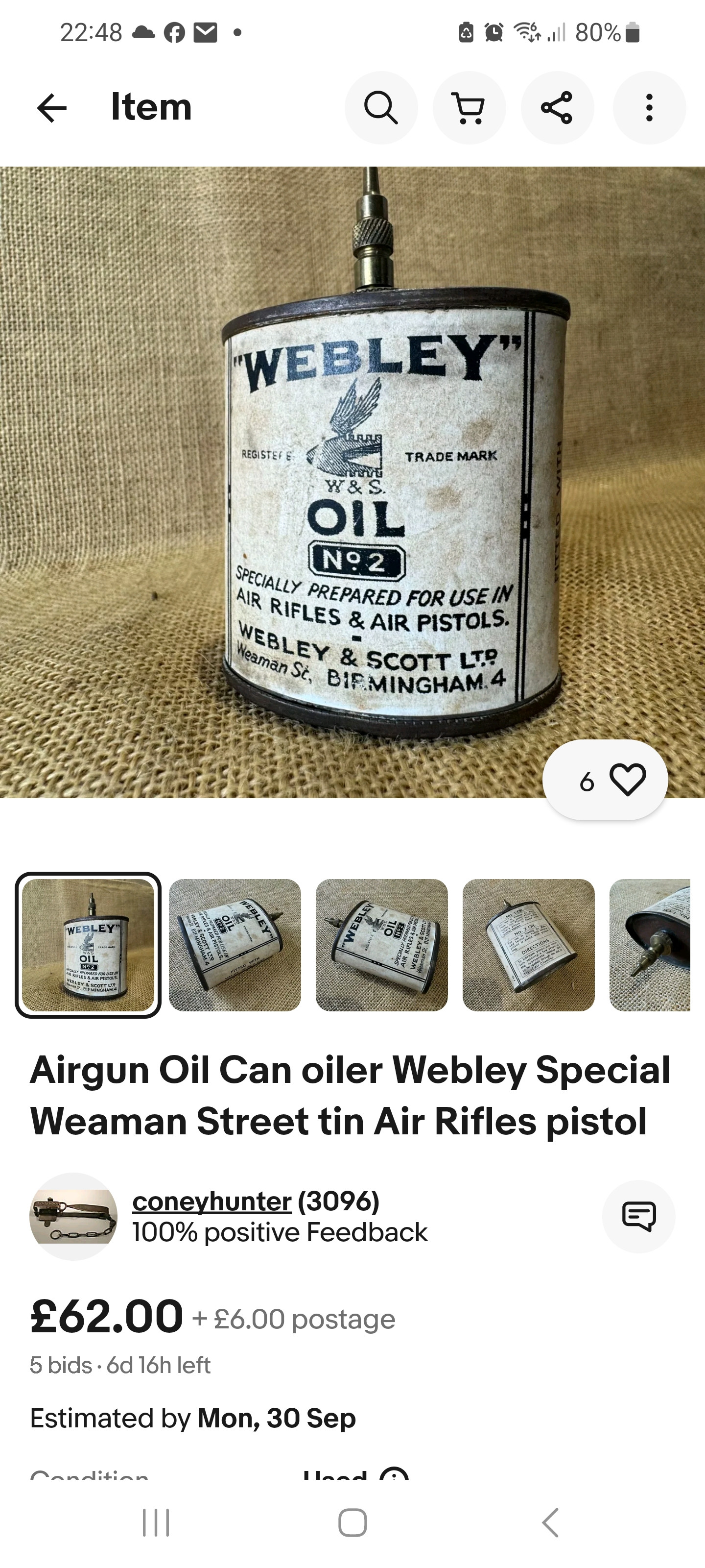 BEWARE fake webley oil can on