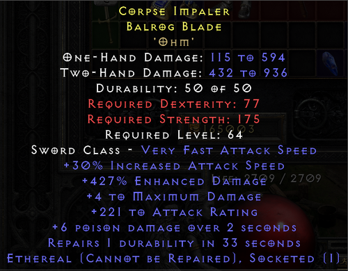 Cruel Erep Balrog Blade - Topic - d2jsp