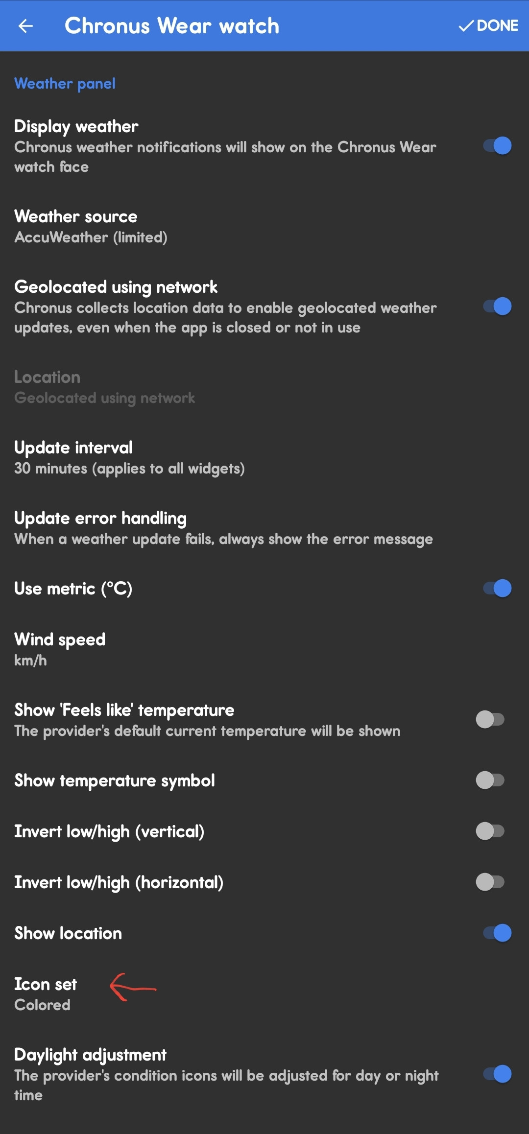 Feature: External Complication Icon matching Weather Icon from Chronus ...