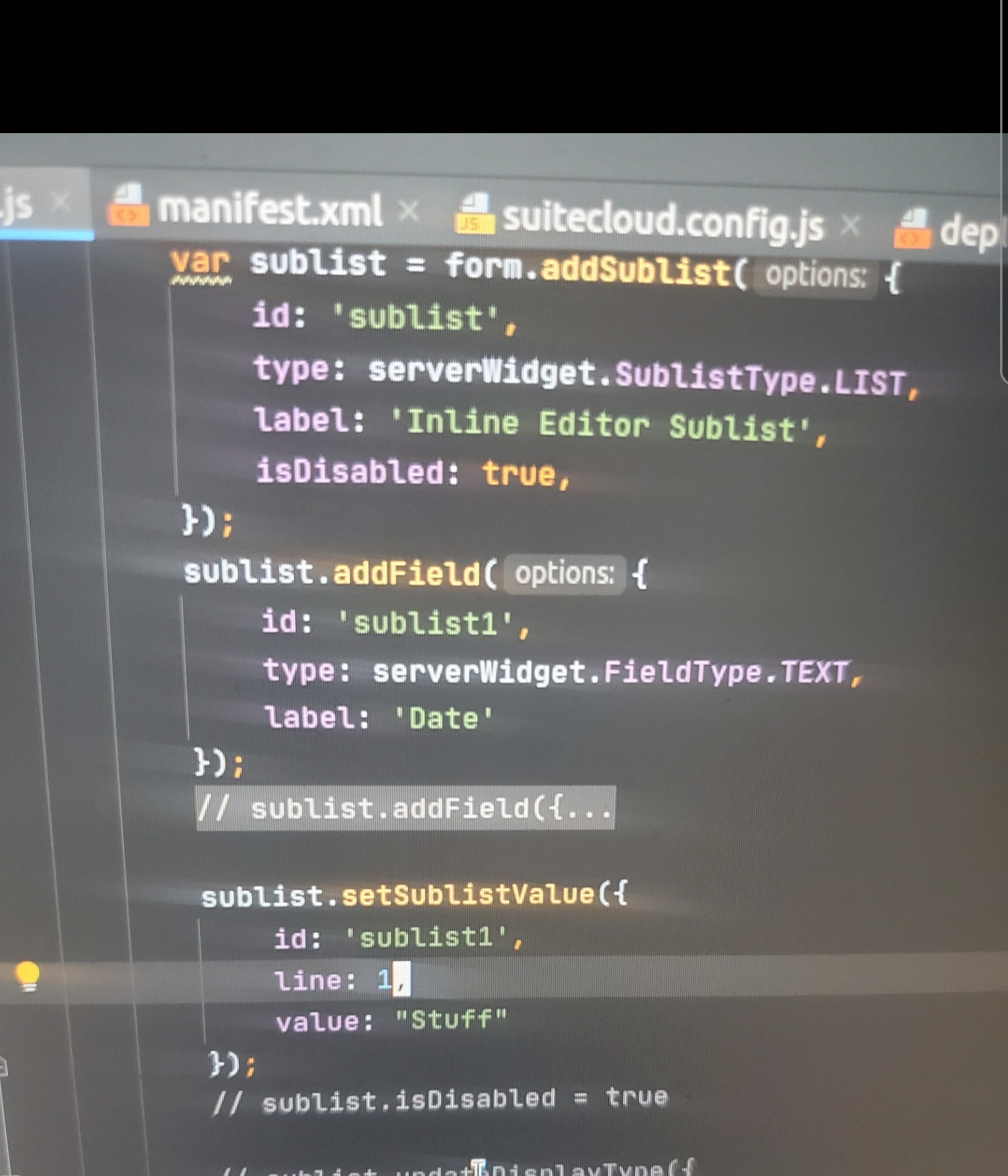 Read Only Sublist In Suitelet Rnetsuite