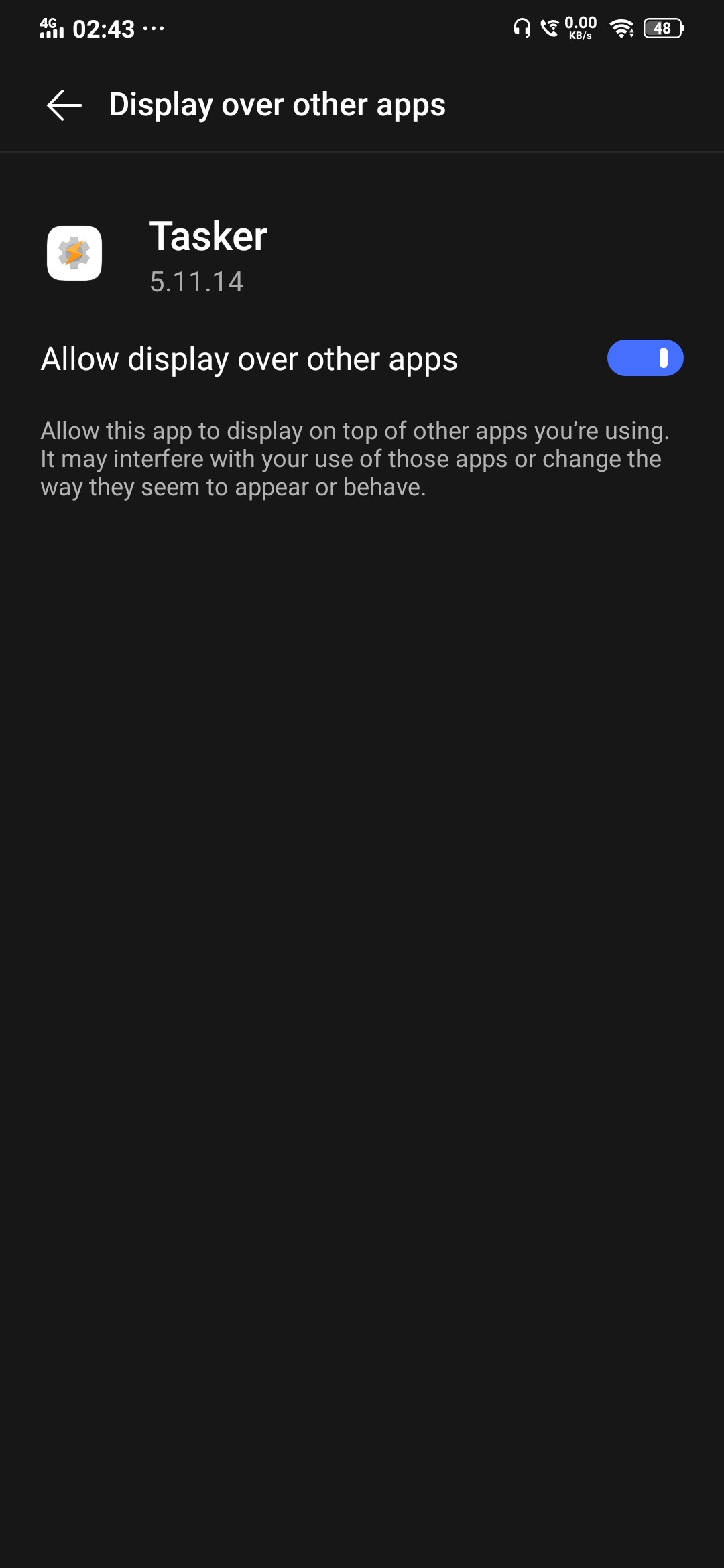 No Flash alert outside Tasker. : r/tasker