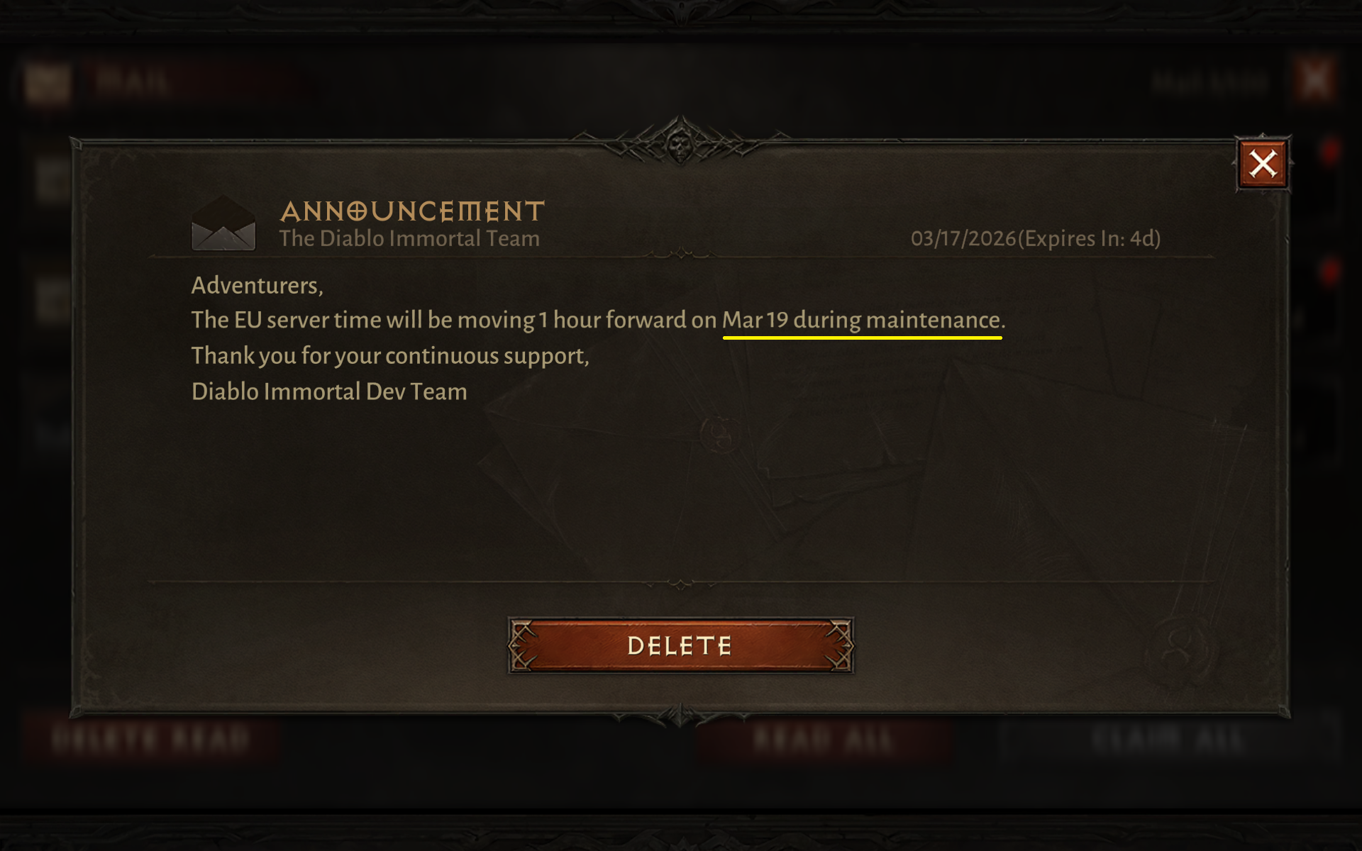 [ Bug ] In-game Server Maintenance Notice has wrong date / time for EU ...