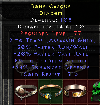 500 Bin Trap 20 30 Circlet - Topic - d2jsp